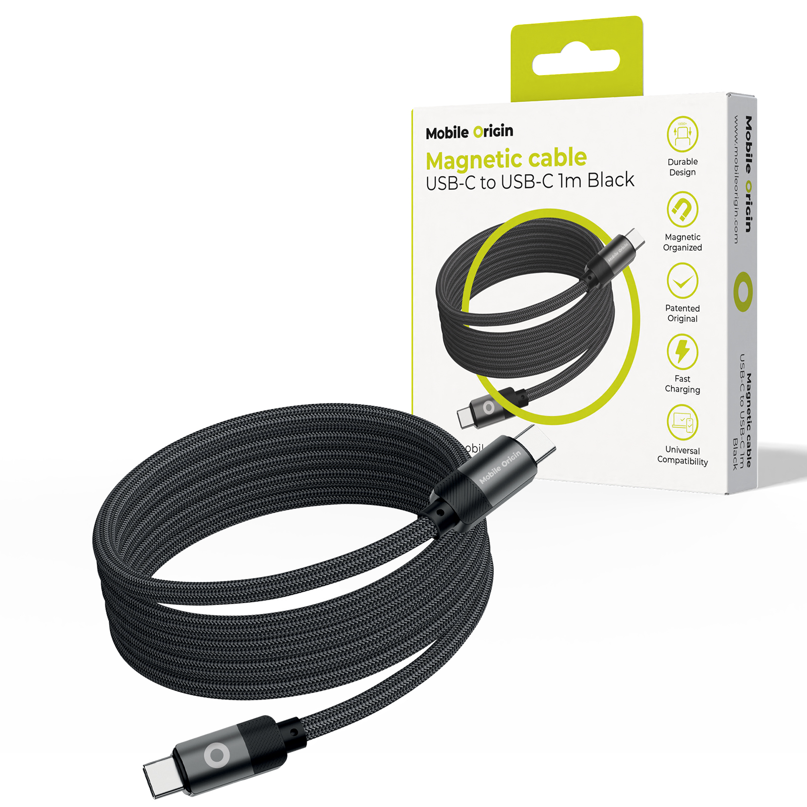 Cablu magnetic Mobile Origin USB-C la USB-C 1m, negru (Mobile ...